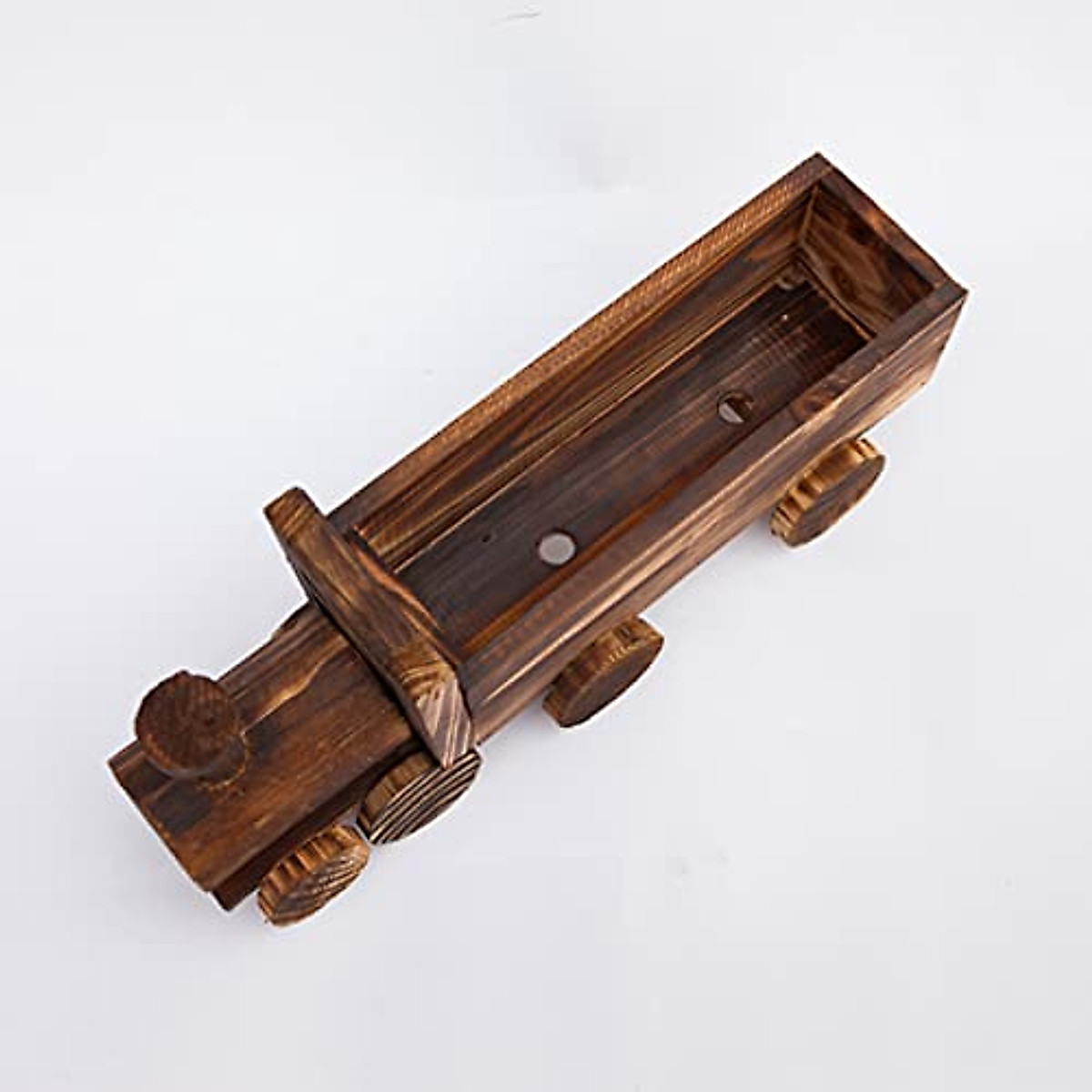 DOITOOL Home Decor Home Decor Plants Pots Succulent Pots Wooden Plant Pot Train Flower Pot Succulent Planter Flower Pots Bonsai Container Decoration Woodsy Decor Plants Pots Car Decor