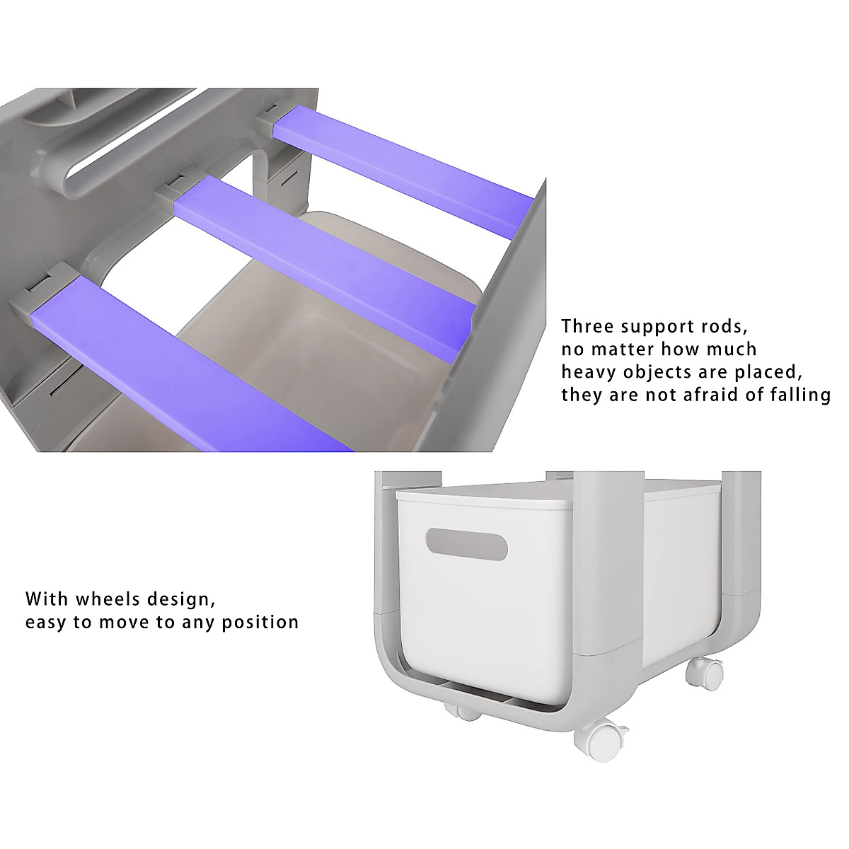 Leirsdam Double Layer Sliding Shelf, Large Capacity Shelf Under Sink Organizer Office Bathroom Cabinet Multifunctional Shelf(With wheels)