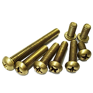 M4 Brass Phillips Pan Head Machine Screws Qty 90-Piece Assortmrnt Set,M4x5 M4x6 M4x8 M4x10 M4x12 M4x16 M4x20 M4x25 M4x30mm