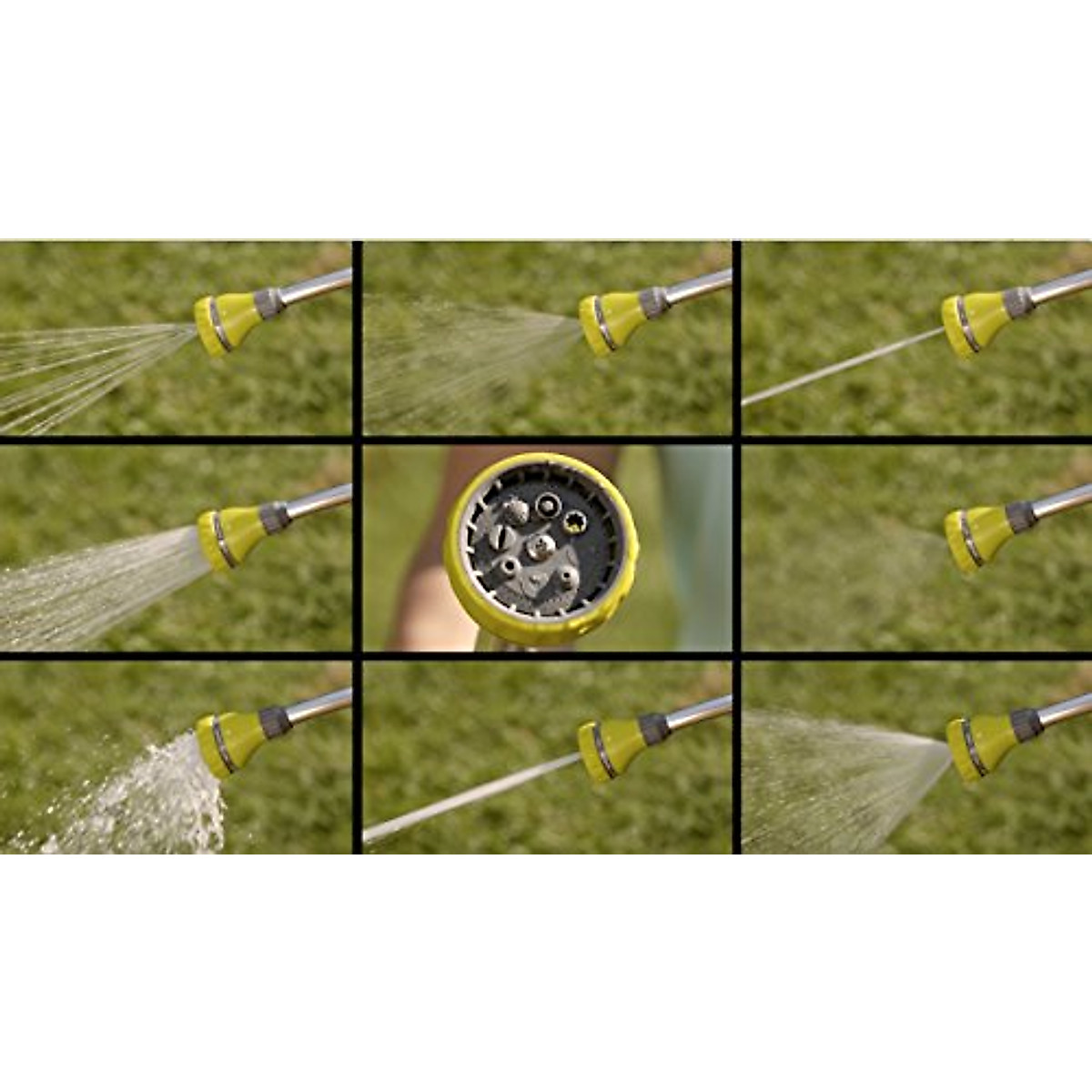 The Relaxed Gardener Watering Wand - 15" Garden Hose Nozzle Sprayer 8 Adjustable Spray Patterns and Thumb Control Shut Off Valve