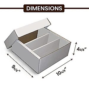 1500 Card Shoe Storage Box - 3 Row Shoe Storage Box With Lid, Corrugated Cardboard Storage Box - 2 Count