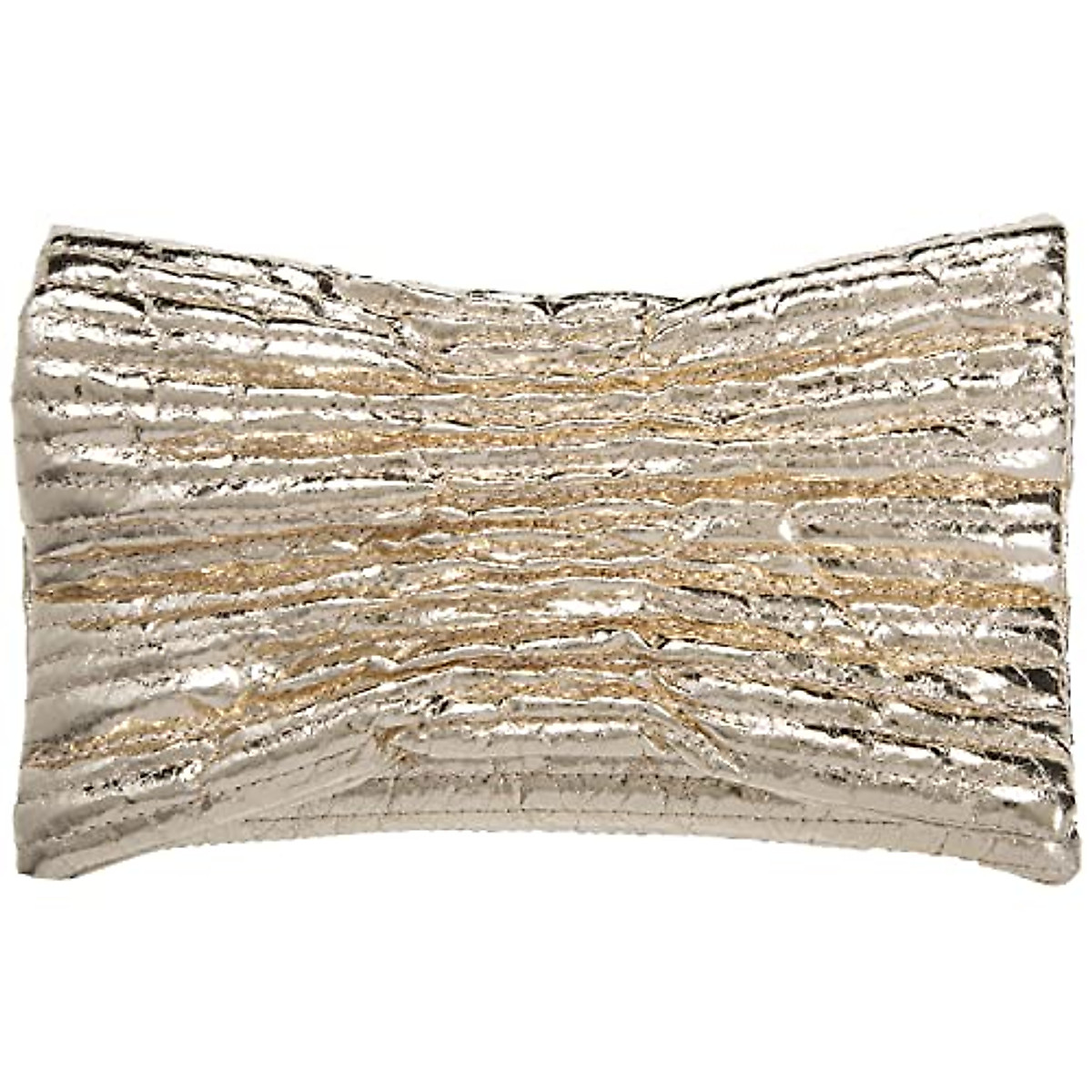 JNB Metallic Quilted Envelope Clutch,Gd44