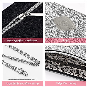 GM LIKKIE Crossbody Clutch Purse for Women, Glitter Evening Bag, Sequin Wedding Handbag for Party (Silver)