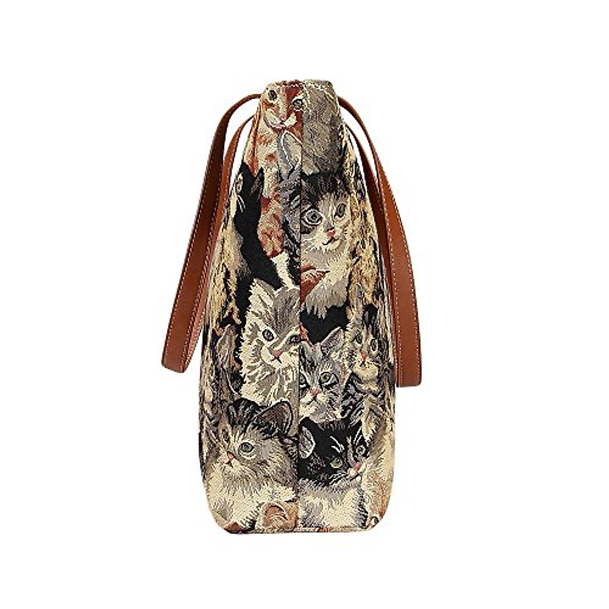 Signare Tapestry Shoulder Bag Tote Bag for Women with Cat Design (SHOU-CAT)