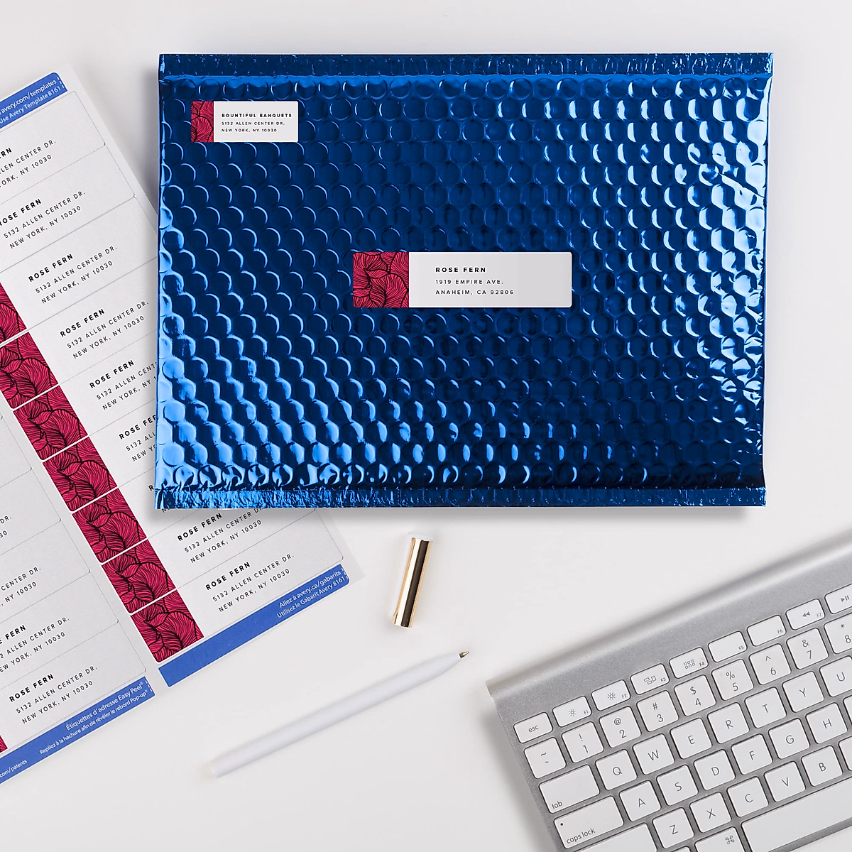 Avery Easy Peel Printable Address Labels with Sure Feed, 1" x 4", White, 500 Blank Mailing Labels (08161)