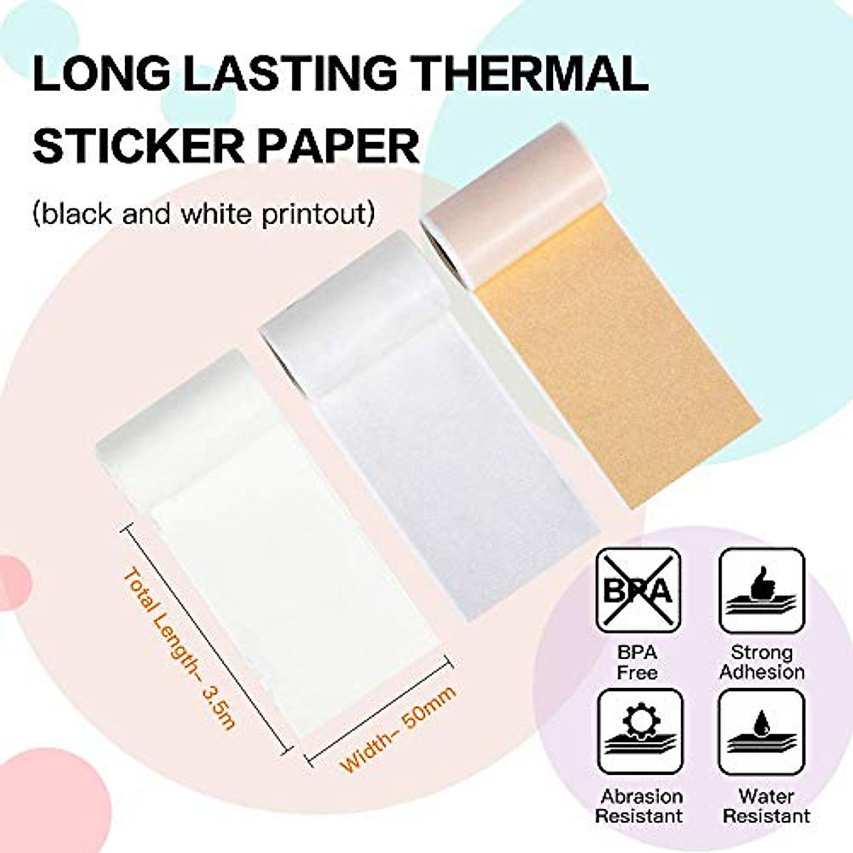 Phomemo M02 Mini Bluetooth Thermal Pocket Printer (Pink) with 3 Rolls Adhesive White/Gold/Silver Glitter Sticker Paper, Compatible with iOS + Android for Plan Journal, Study Notes, DIY, Work, Gift