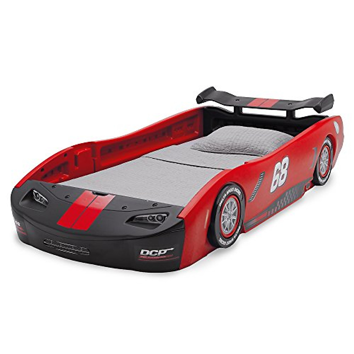 Delta Children Turbo Race Car Twin Bed, Red