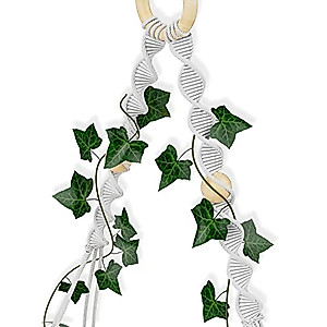 MACOLOGY Macrame Wall Decor-Boho Decor-2 Pack of Shelves with Ivy Plants-Boho Wall Decor-Hanging Shelves for Wall-Room Decor-Wood Shelving-Chic Aesthetic-Wall Shelves for Plants-Bohemian Shelves