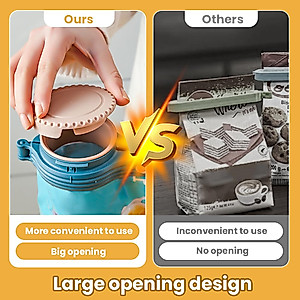 Soputry Bag Clip with Pour Spout, Food Bag Sealing Clip, Reusable Plastic Cap Sealer for Snack (2)