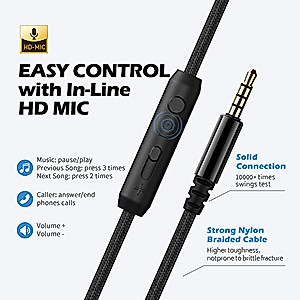 AILIHEN C8 Wired Headphones with Microphone and Volume Control Folding Lightweight Headset for Cellphones Tablets Chromebook Smartphones Laptop Computer PC Mp3/4