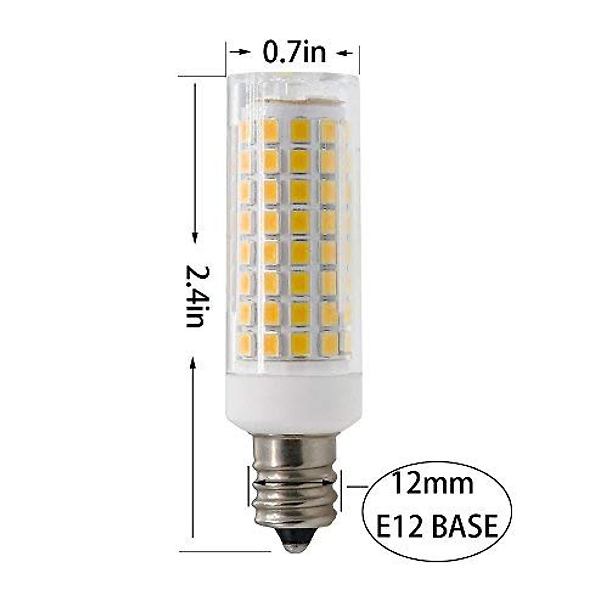 SZHZS E12 LED Light Bulb, Dimmable E12 Candelabra Base Light Bulbs, 70-75W Equivalent 750 Lumens, 4 Packs for Chandelier, Ceiling Fan, Desk Lamp (Warm White)
