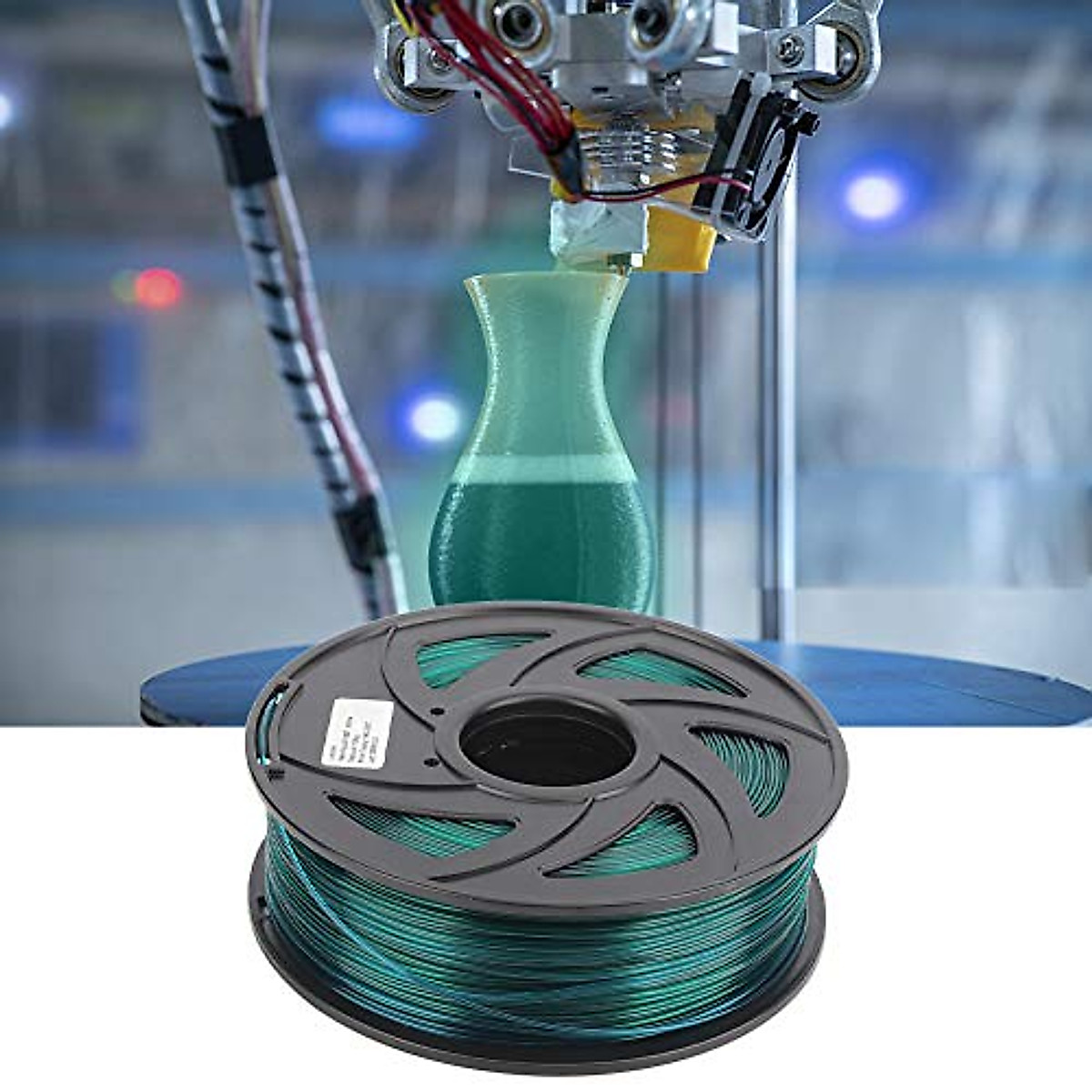 1.75mm 1KG 3D Printer Filament Transparent Green 3D Printing Material Neatly Wound PLA Meta Long Filament Bundle 3D Printer Accessories for Home Decoration