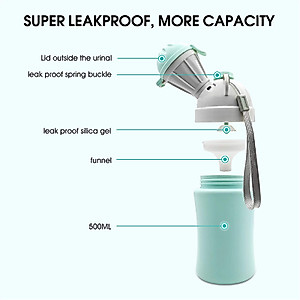 Travel Potty, Portable Elephant Leakproof Urinal Emergency Toilet Pee Bottle Cup Jar for Toddlers Kids Baby Boys and Potty Pee Training for Outdoor Car Travel Road Trip Camping Park Beach(Blue)