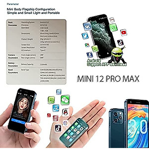 iLight Mini Smartphone 13 Pro World's Smallest 13 Pro 4G LTE Android Mobile Phone Super Small Tiny 3" Touch Screen 13+ Design Global Unlocked Great for Kids 2GB /16GB Tiny iPhone 13 Pro Max Look Alike