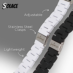 Solace Bands Lightweight Perma Watch Band - Compatible with Apple Watch Bands for Women and Men, iWatch Bands for 38mm 40mm 41mm 42mm 44mm 45mm 49mm Ultra, SE and Series 8 7 6 5 4 3 2 1 (Matte Solid)