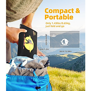 [Lightweight Upgraded]SUNNOBE Portable Solar Panel with 3-IN-1 Cable, Dual USB-A Ports, Foldable 30W Solar Panel Charger with Digital Ammeter for Camping&Hiking, Compatible with iPhone, iPad, Samsung