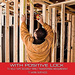 Starrett Exact Plus Retractable Imperial/Metric Pocket Tape Measure with Nylon Coating and Black Anodized Steel Belt Clip - 1.06" Width x 16' Length - KTXP106-16ME-N