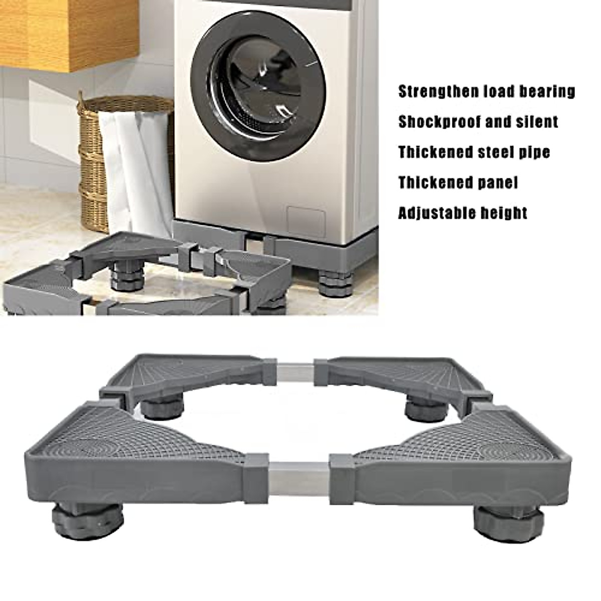 plplaaoo Adjustable Fridge Stand,Dryer Stand,Universal Base Mini Fridge Stand,Refrigerator Stand,Washing Machine Floor Stand,for Washing Machine,Refrigerator,Dryer