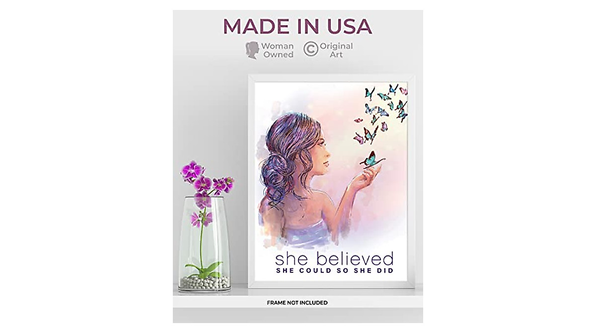 'She Believed' Motivational Wall Art for Women