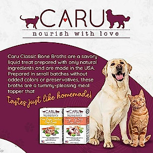 Caru Free Range Chicken Bone Broth For Dogs And Cats, Moistens Dry Food Or Pour Over Freeze Dried Raw Food, Grain And Gluten Free, Non-Gmo Ingredients (1.1 Lbs)