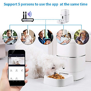 CrazyFire 6L Automatic Cat Feeder,Automatic Dog Feeder with APP Control,1080P HD Camera,Motion Sensor Alarm,Live Video and Audio Communication,Programmable Automatic Pet Feeder for Cat,Dog
