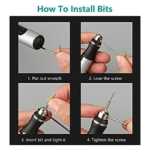 KugobarNe Engraving Pen with 33 bits, Mini Engraver Pen Basic for All Materials, USB Rechargeable Professional Engraver Tool, Portable DIY Electric Engraving Pen for Jewelry Glass Wood Stone Metal