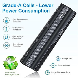 593553-001 CQ42 MU06 Laptop Battery Replacement for HP Spare 593554-001 593550-001 593562-001 G62 Pavilion G6 G7 DV7 HSTNN-LB0W Presario CQ56 CQ57 CQ62, Compatible with HP MU09 (10.8V 8800mAh 9-Cell)