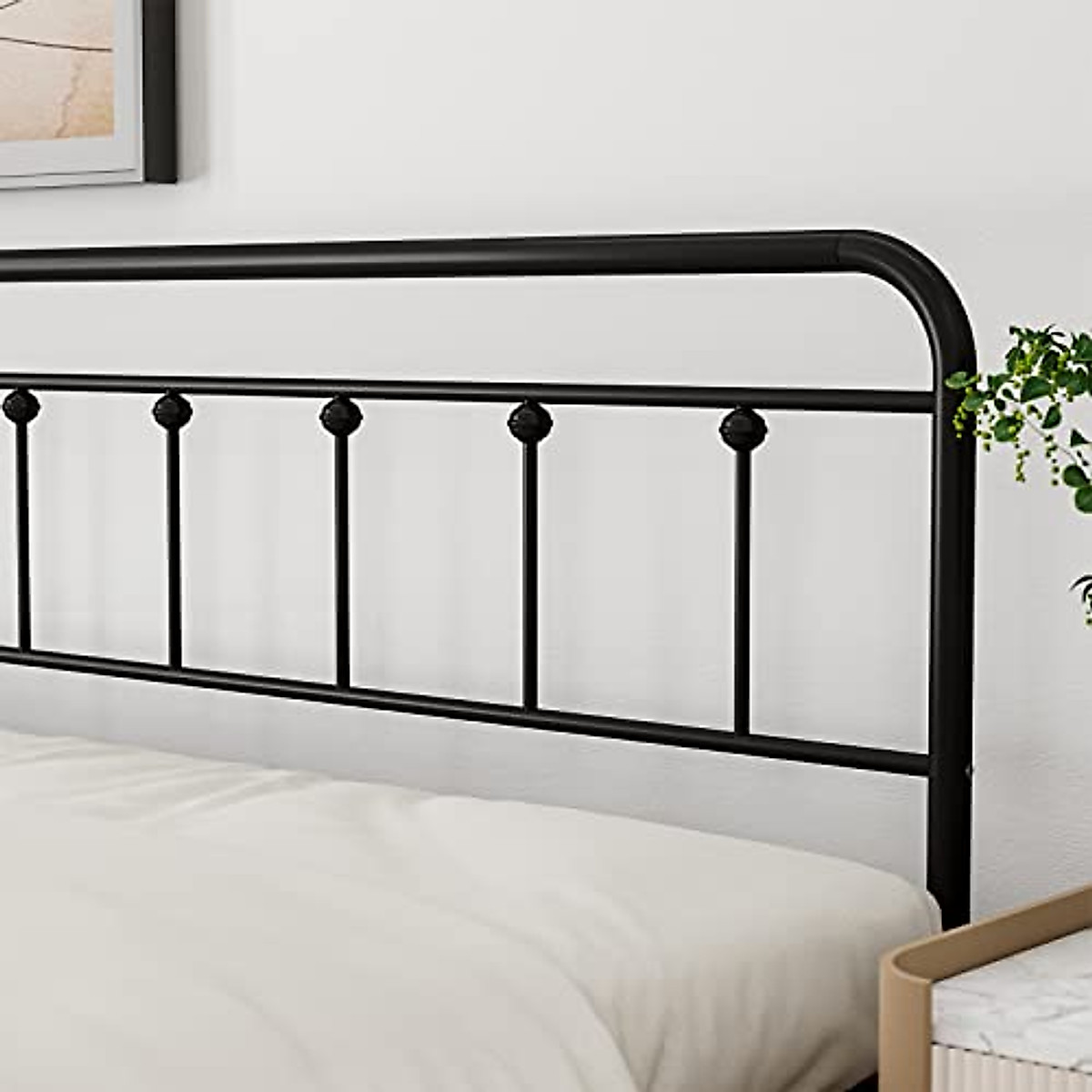 AOVSA 14 Inch California King Bed Frame with Headboard & Footboard, Heavy Duty Metal Platform Bed Frame, Mattress Foundation, Noise Free, Easy Assembly, No Box Spring Needed - Black/Cal King