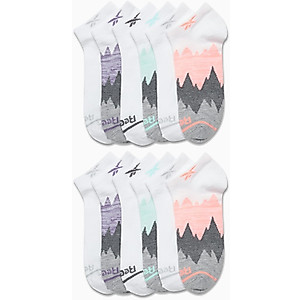 Reebok Women's Athletic Socks - Performance Low Cut Socks (12 Pack), Size 4-10, Coral Pink/White