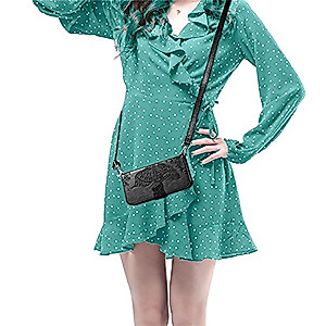 Ysnzaq Samsung Galaxy A32 5G (Not 4G) Lanyard Wallet Case,3D Butterfly Embossed Leather Magnetic Clasp Phone Case with Card Slots Holder Cover for Samsung Galaxy A32 5G HZDGS Rhinestone Black