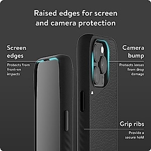 Mous for iPhone 15 Pro Case MagSafe Compatible - Limitless 5.0 - Black Leather - Protective iPhone 15 Pro Case - Shockproof Phone Cover