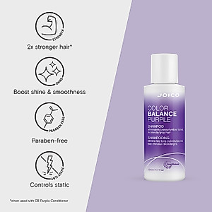 Joico Color Balance Purple Shampoo | For Cool Blonde, Gray Hair | Eliminate Brassy Yellow Tones | Boost Color Vibrancy & Shine | UV Protection | With Rosehip Oil & Green Tea Extract | 1.7 Fl Oz
