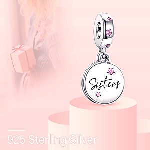 EZ Tuxedo Forever Sister Dangle Charms 925 Sterling Silver Bead for Bracelets