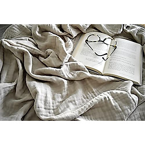 Breathable Adult Muslin “Swaddle” Blanket, 100% Cotton, “90” x 90” Inches, Queen One-Size, Hot Sleeper, Naturally Cooling, Soft Gauze Sheet, Sleeping & All-Purpose Throw