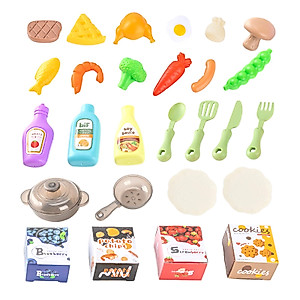 Mujiya Play Kitchen Set for Kids, Kitchen Toys with Real Sounds & Lights, Play Sink, Cooking Stove, Pretend Play Kitchen Food Toys, 24Pcs Kitchen Playset for Toddlers Ages 4-8, Gift for Boys and Girls