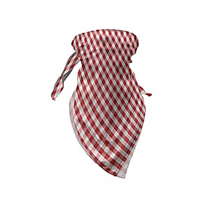 Ambesonne Unisex Bandana, Checkered Traditional Gingham, White Coral