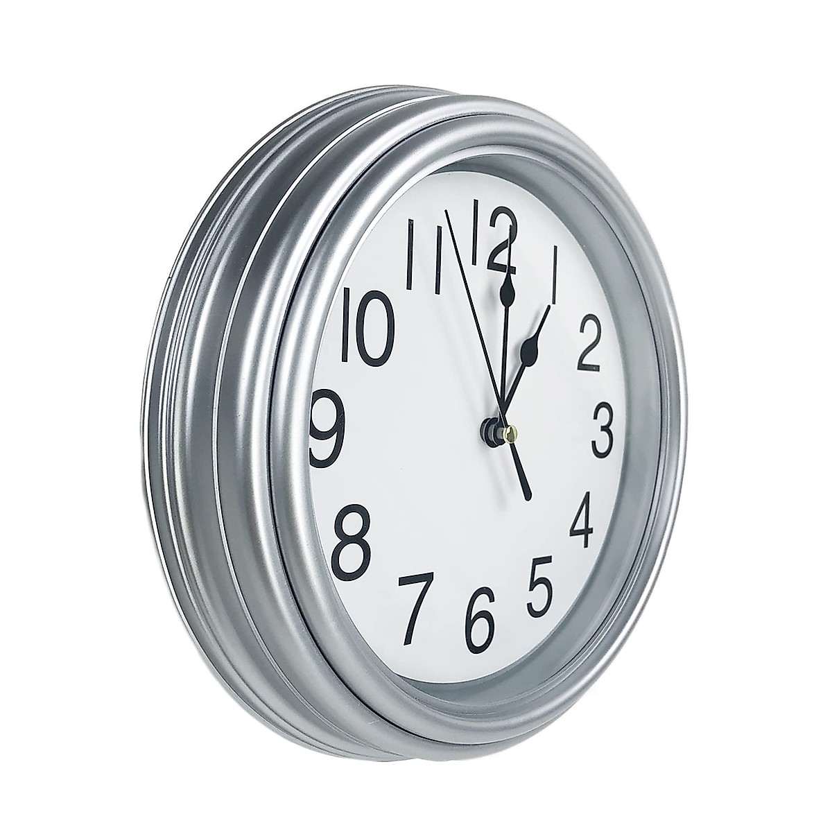 8.6 Inch Wall Clock, Decorative Classic Digital Clock for Home, Office, Classroom, School, Balcony, Garden - Silver