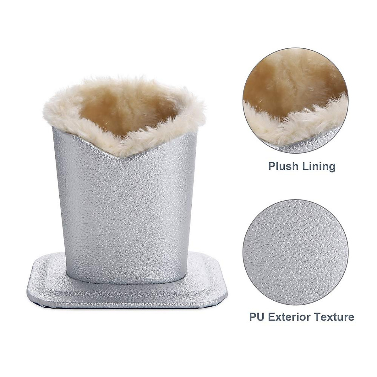 Siveit Eyeglass Holders, PU Leather Eyeglass Holder Stands with Soft Plush Lining, Silver, Pink - 2 Packs