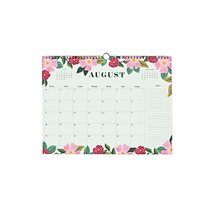 RIFLE PAPER CO. 2024 Appointment Calendar | 12 Month Dated Calendar, Space for Daily Engagement and Monthly Notes, Double Spiral with Center Notch for Easy Hanging (12" L x 16" W), Blossom