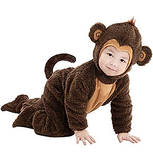 Spooktacular Creations Halloween Baby Monkey Costume with Toy Banana, Toddler Unisex Cute Little Halloween Dress Up, Animal Themed Party (12-18 months)