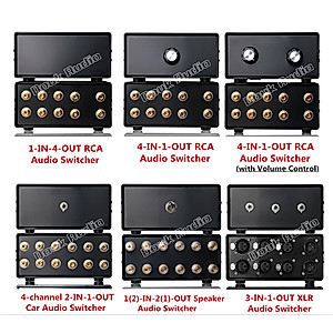 Nobsound Stereo 2(1)-in-1(2)-Out Amplifier/Speaker Banana Female Audio Splitter/Switcher Passive Selector