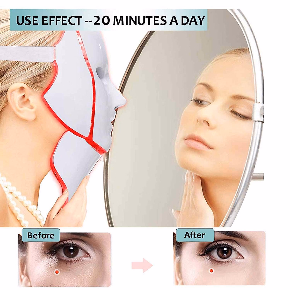 Led Face Mask, Farsaw 7 Colors Led Light Mask Beauty Machine