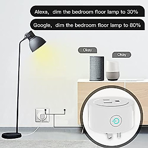 MOES Smart Dimmer Plug, Plug in Lamp Dimmer Outlet for Dimmable LED, CFL, Halogen and Incandescent Bulbs, Brightness Adjust Socket, Tuya Smart Life App Control, Work with Alexa and Google, 2.4GHz WiFi