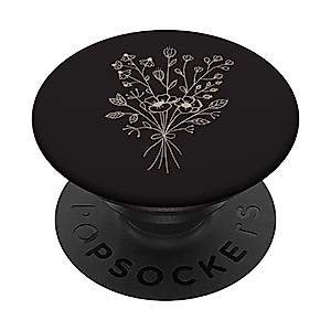 Sandy Beige - Wildflower Floral Flower Design PopSockets Swappable PopGrip