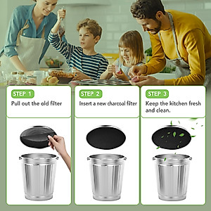 UOU 10 Pack Charcoal Filters for Kitchen Compost Bin,7.2inch Compost Bin Filters Charcoal Replacement,Thickening Activated Charcoal Filter for Compost Bucket Compost Pail