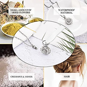 XIUDA Sunflower Cremation Urn Necklace for Ashes Keepsake Cremation Jewelry for Human Ashes Stainless Steel Ashes Holder with Flower