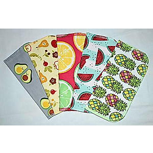 1 Ply Printed Flannel Little Wipes 8x8 Inches Set of 5 Farmers Market