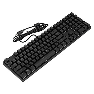 070 Keyboard Gaming Keyboard Portable USB Keyboard 108 Keys Multiple RGB Backlit Mechanical Computer Component Computer Keyboard (Black Shaft)