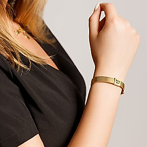 LUXTOMI - Personalized 18K Gold Plated Disc Bracelet, Customize with any Handwriting Ideea, Hypoallergenic, Waterproof, No Tarnish - Packed in Premium Box
