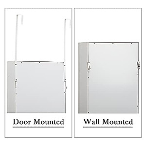 PARANTA Jewelry Armoire with Body Mirror Cabinet Jewelry Earring Storage Organizer Mirror Cabidor Behind Wall Door Storage Mounted Bedroom White 43.31" H x 12.40" W x 3.43" D